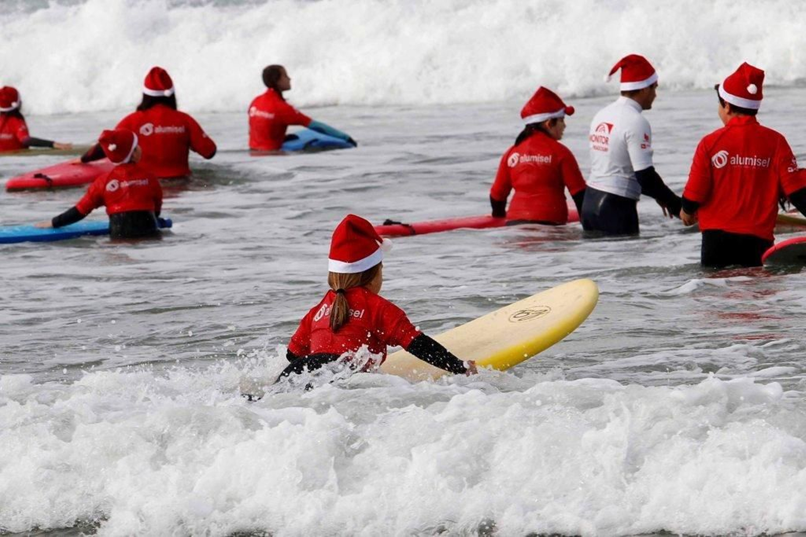 Santa Clowns Surfing Day