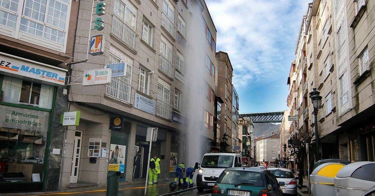 Un surtidor en el centro de Redondela