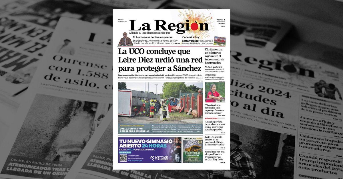 La portada de La Región de este jueves, 4 de junio