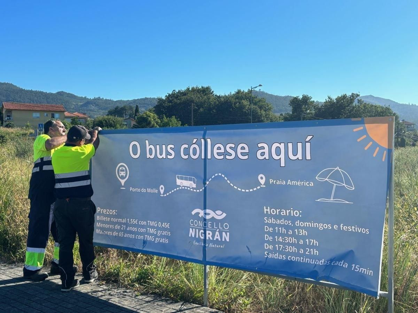 Nigrán estrena su bus a la playa desde Porto do Molle